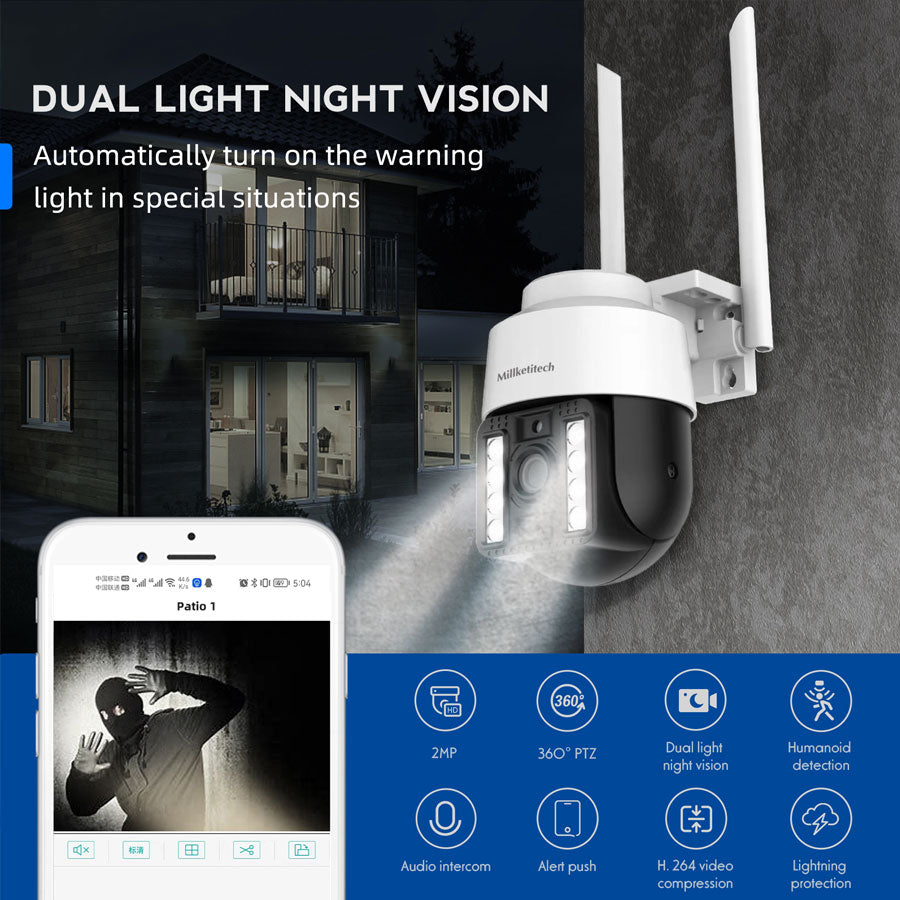 Denhip Smart Outdoor Camera - ZC-X2-B23 - Denhip Home
